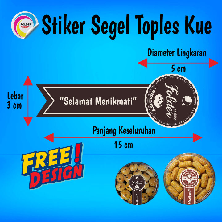 Cetak Stiker Kue Kering Custom Label Segel Toples Isi 16 pcs | Lazada ...