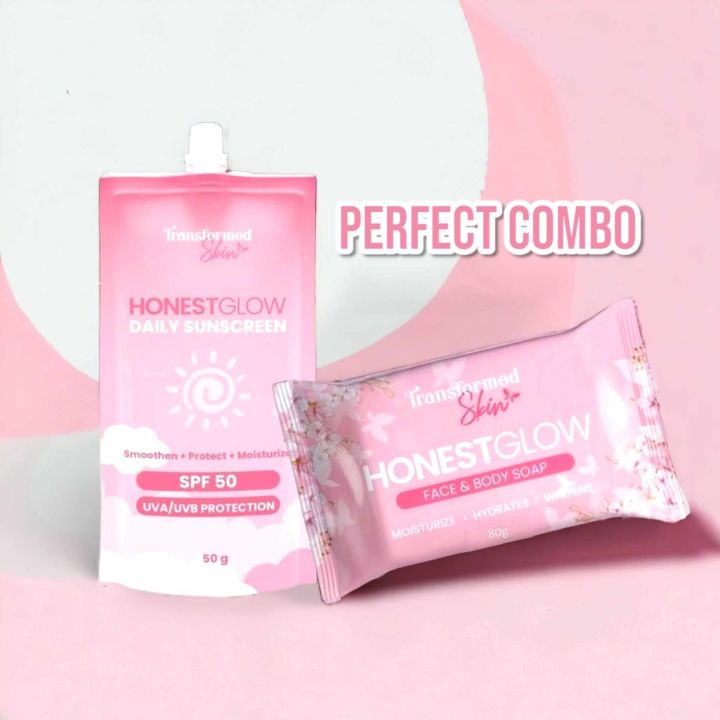 Honest Glow Daily Sunscreen SPF50+ Glass Skin Soap 80 grams | Lazada PH