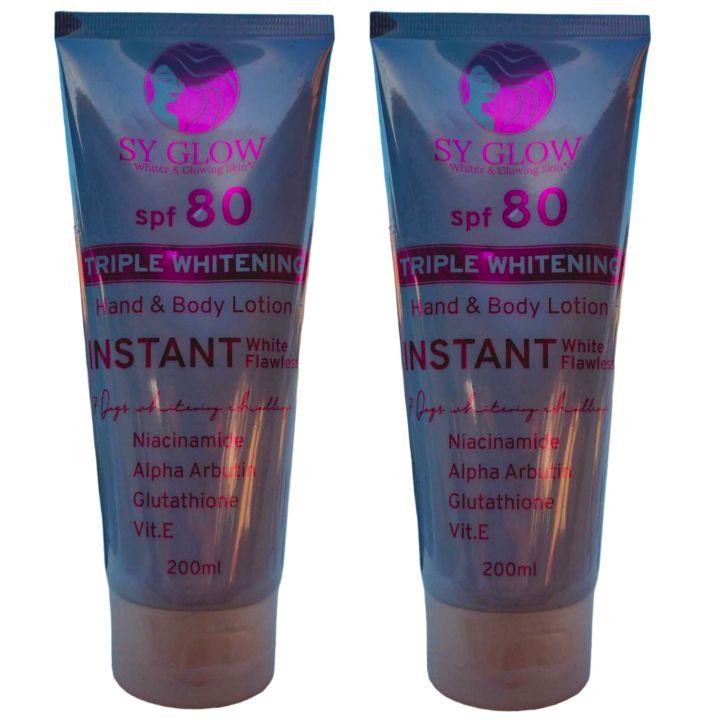 SY GLOW TRIPLE WHITENING LOTION SPF80 Buy 1 Get 1 | Lazada PH