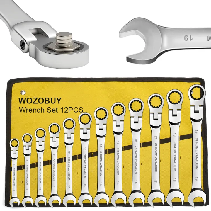 Flexible Pivoting Head Ratchet Wrench Spanner Garage Metric hand Tool ...