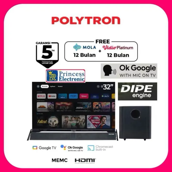POLYTRON smart Google TV With Sound bar 32 inch PLD 32BG9058 | Lazada ...