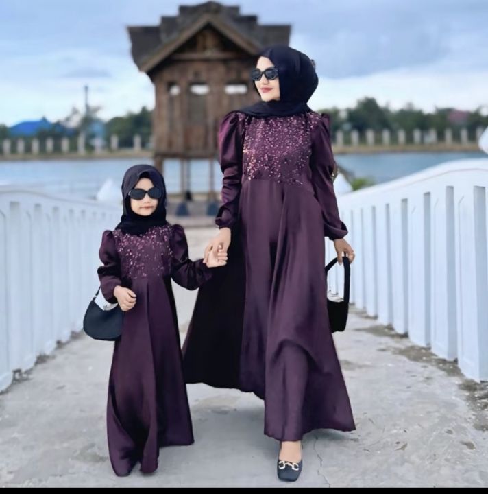 azkia kapel keluarga//dress kondangan ibu dan anak//sarimbit keluarga | Lazada Indonesia