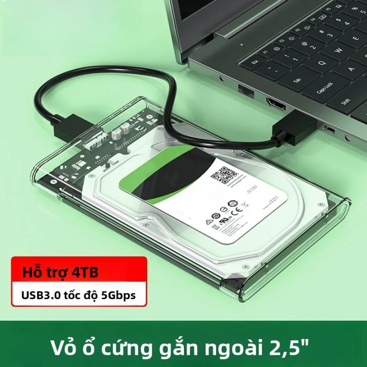 Vỏ Ổ Cứng USB/Type C Sang SATA Tốc Độ Cực Cao 5Gbps, Tương Thích UASP ...