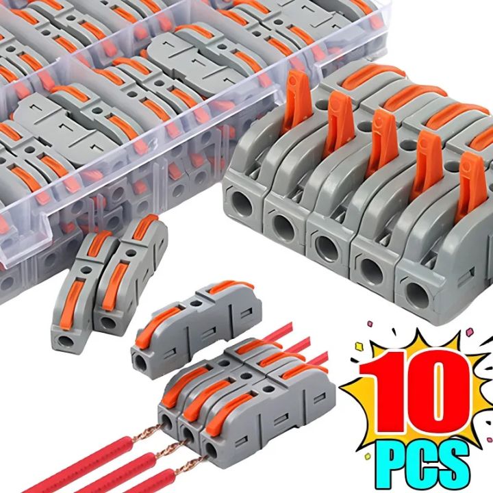 5 10pcs Quick Electrical Wire Connector Push In Terminal Block Universal Fast Wiring Cable