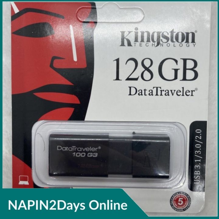 แฟลชไดร์ฟ Kingston Data Traveler DT100 G3 8/16/32/64/128/256GB Black | Lazada.co.th