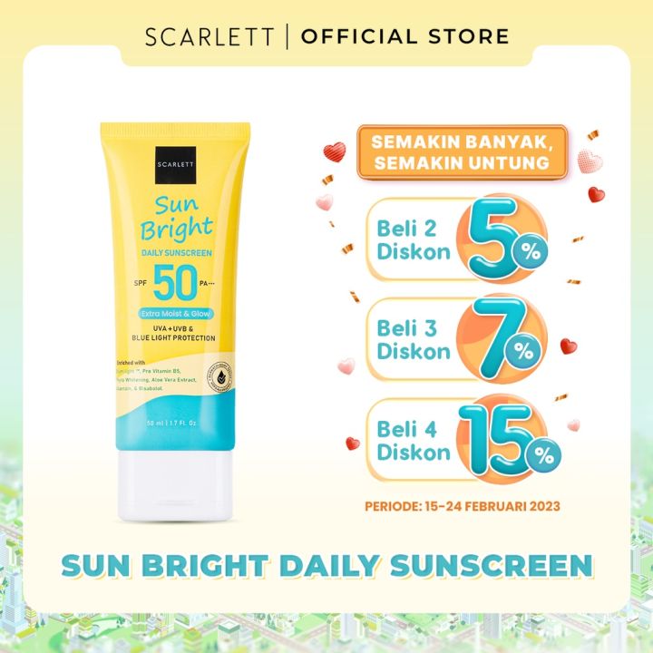 (share in jar dan full size) SCARLETT Whitening Sun Bright Daily ...