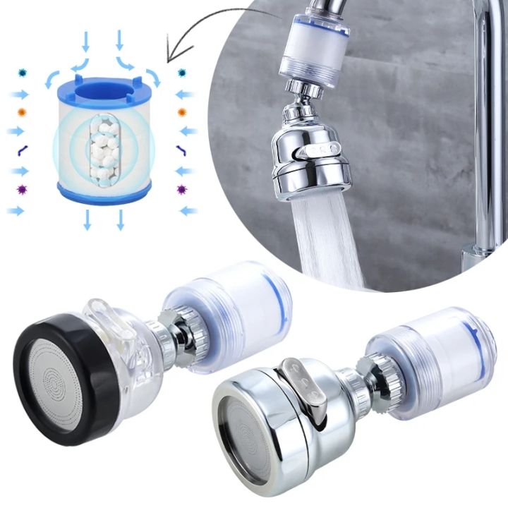 360°Rotating Filter Faucet Three Water Outlet Methods Water Tap ...