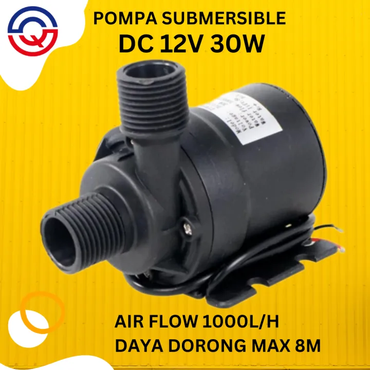 Pompa Air Mini Brushless Submersible Aquarium DC 12V 30W - Black ...