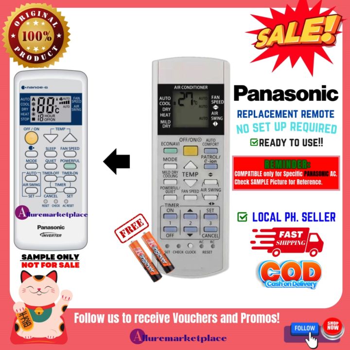 Panasonic Aircon Remote Control UNIVERSAL ECONAVI NONOE-G Inverter for ...
