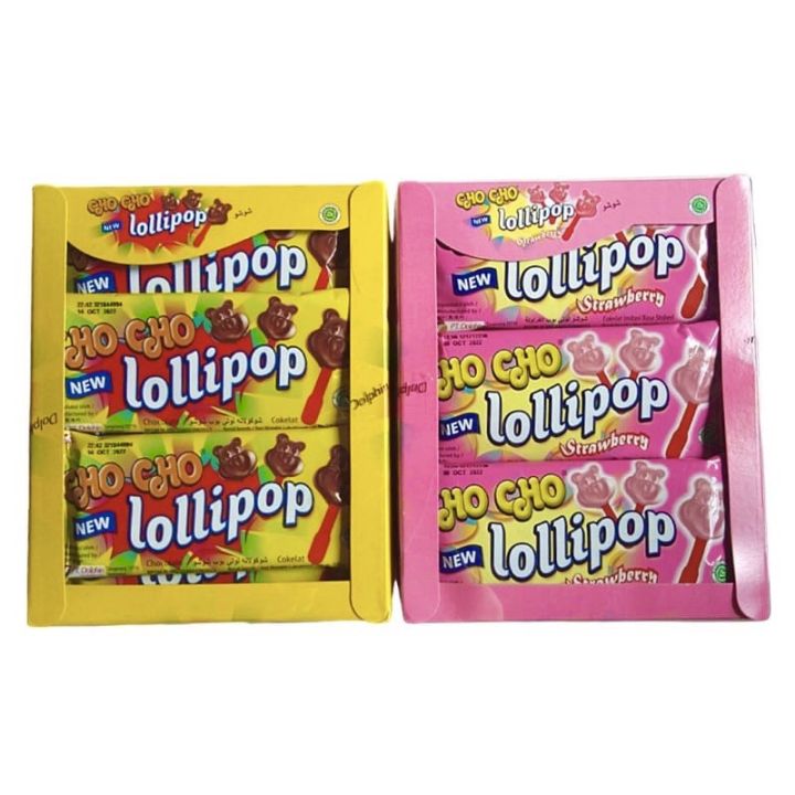 Permen Cho Cho Lollipop Dolphin Rasa Strowberry Dan Rasa Cokelat ( 1 ...