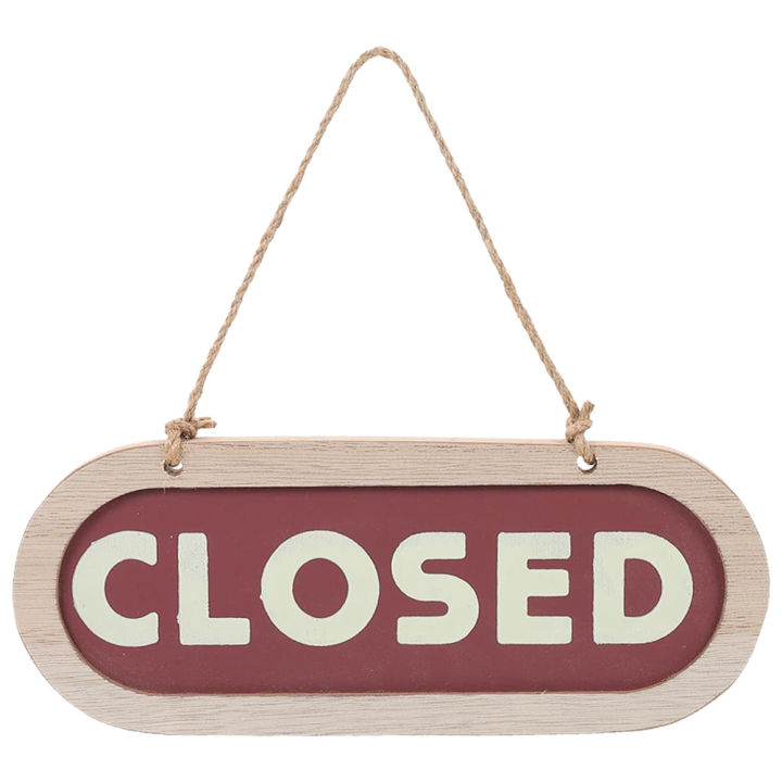 【New Arrival】Double Sided Store Closed Board with Rope Wooden Business ...