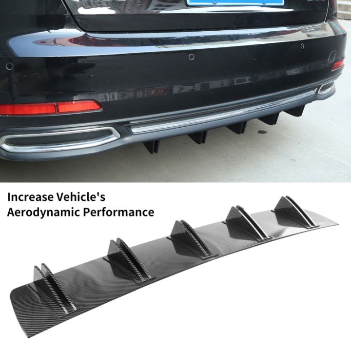 Rear Bumper Lip Diffuser 5 Fin Universal Car Rear Bumper Chassis Black ...