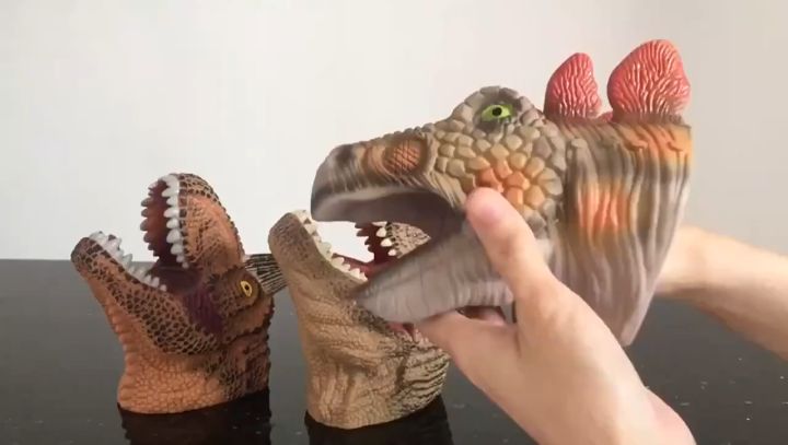 Dinosaur Hand Puppets Realistic Latex Soft Animal Toys Set ...