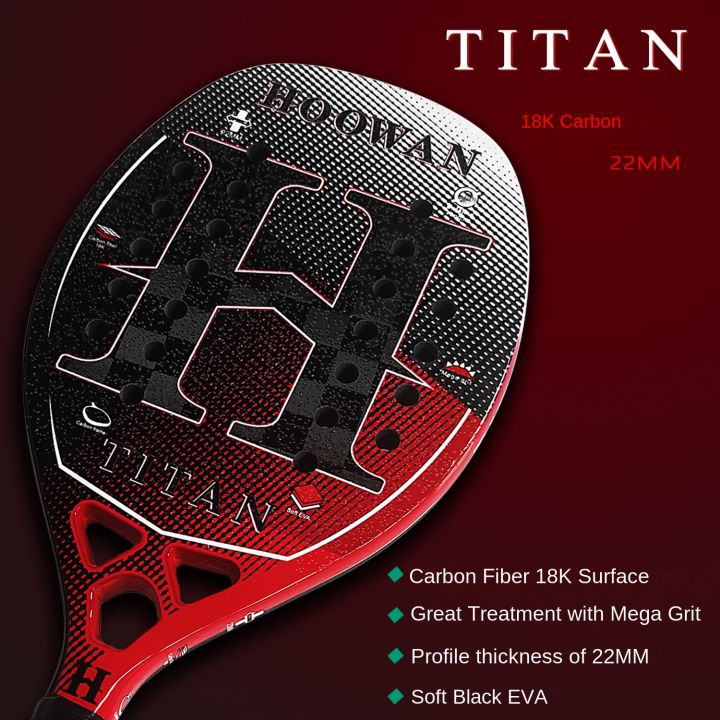 HOOWAN TITAN 18K Beach Tennis Racket Professional T700 Carbon Fiber 18K ...
