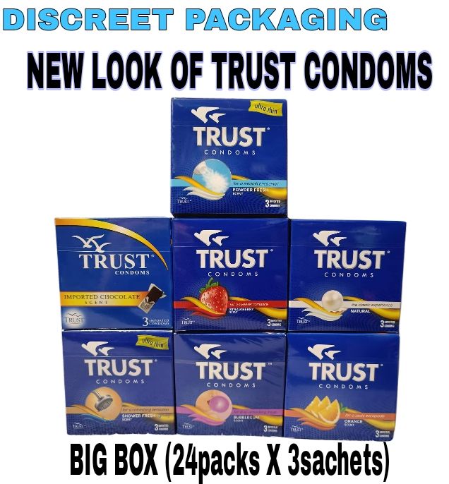 TRUST CONDOM 24 PACKS X 3sachets (ALL VARIANTS AVAILABLE)BIG BOX | Lazada PH