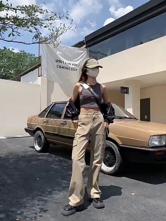 Trend fashion Korean inspired women's baggy multi-bag pants | Lazada PH