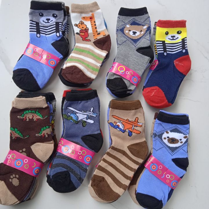 promo 12 pcs (1lusin) kaos kaki anak Tk cowok #kaos kaki anak bergambar ...