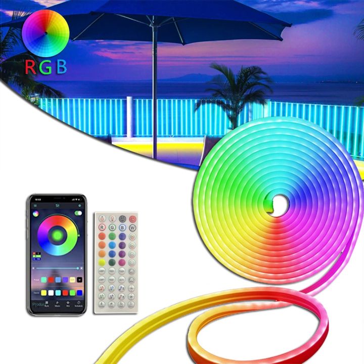 RGB LED Neon Light Flexible Strip Waterproof Silicone Lights 5M 108leds ...