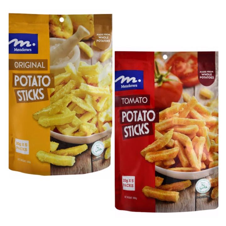 Meadows Potato Sticks Tomato/Original/BBQ/Truffle/Purple 100g | Lazada PH