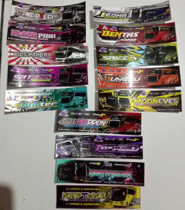 stiker bus basuri kumplit dari tunggal jaya grup isi 6 sampai 14 stiker ...