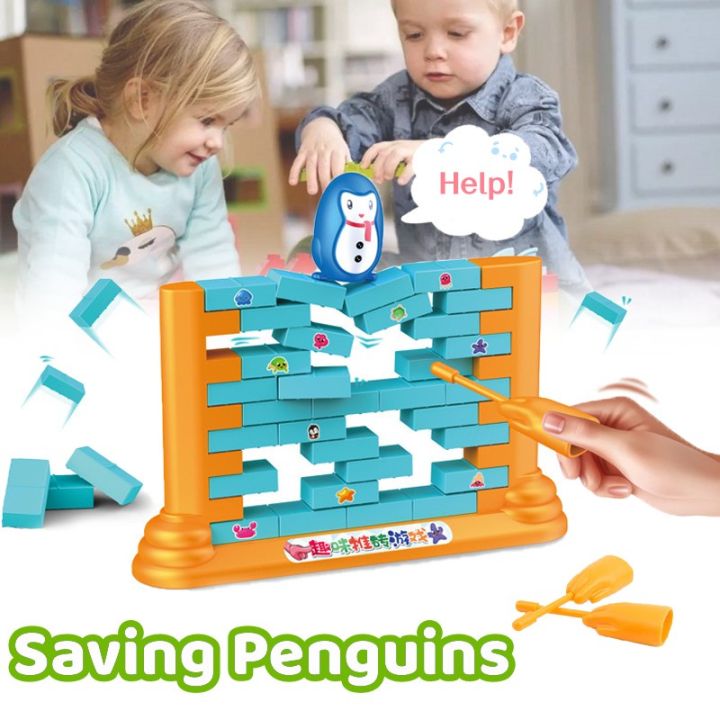 Save Penguin Building Block Wall Toys Funny Family Interactive Toys ...