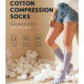 Women's Knee High Compression Socks for Fitness Yoga Running Jump Rope ...