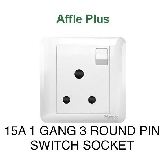 SCHNEIDER AFFLE PLUS 15A SWITCH SOCKET SIRIM CERTIFIED suis plug 15a ...