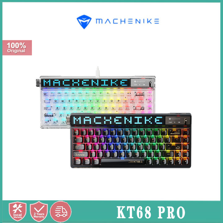 Machenike KT68 Pro Smart Screen transparent mechanical keyboard 65% ...