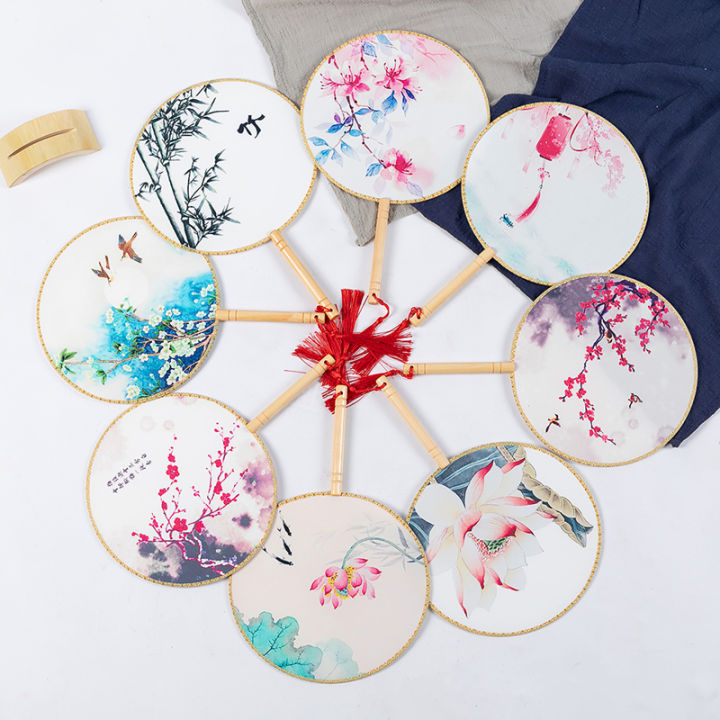 Fan round Temple Fan Hanfu Printing Chinese Style Retro Style Art ...