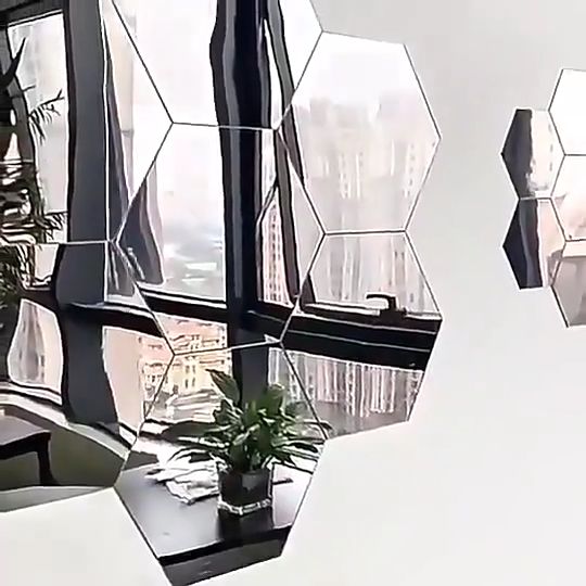 60Pcs Creative 3D Mirror Decals, Acrylic Mirror Wall Stickers, Hexagon ...