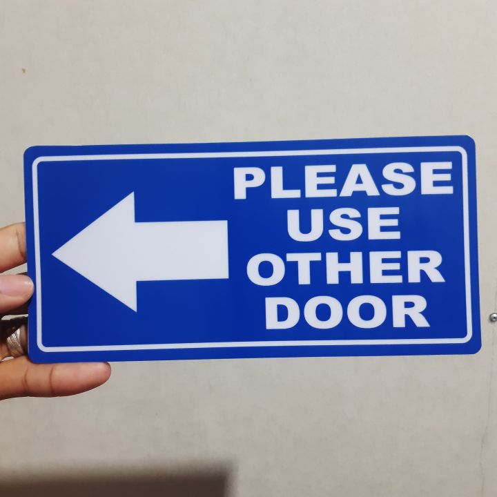 PLEASE USE OTHER DOOR WITH ARROW SIGNAGE PVC TYPE | Lazada PH