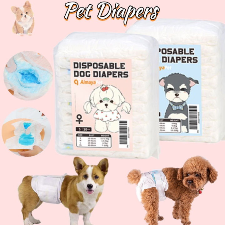 Disposable Pet Dog Diapers Female Dog Diapers Ultra Protection Diapers ...