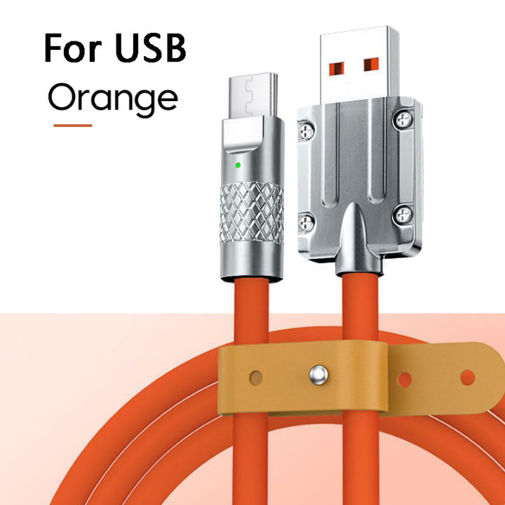 120W 6A Super Fast Charge Micro Android Liquid Silicone Cable Quick ...