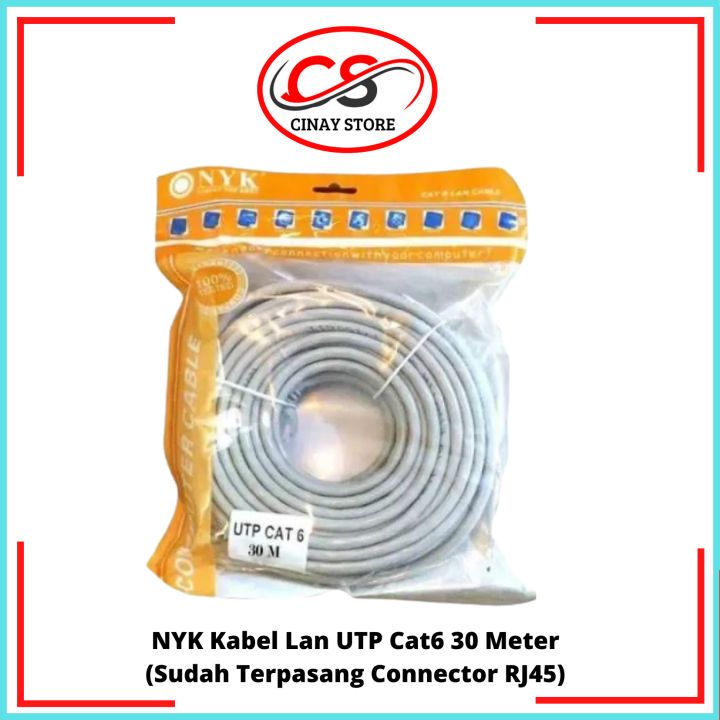 NYK Kabel Lan UTP Cat6E 30m / Internet / Ethernet Cable 30 meter ...