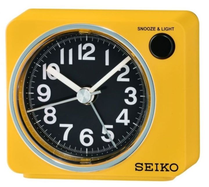 SEIKO QHE100Y/L/S/E Bedside Analog LED blue light Snooze Beep Alarm ...