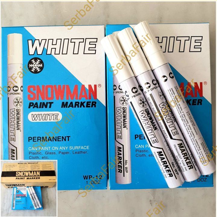 Spidol Permanent Putih Snowman ORI JAPAN / Spidol Permanen Paint Marker ...