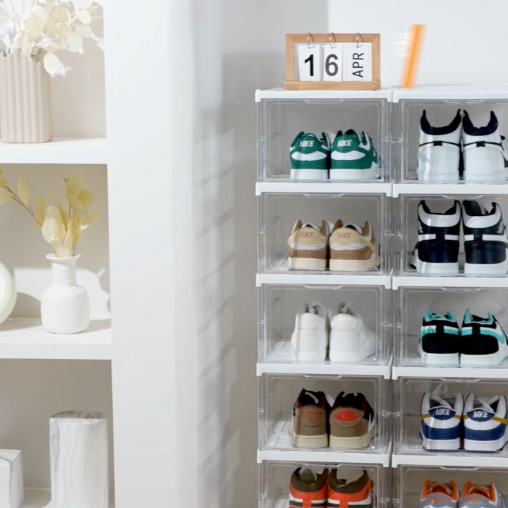 High quality fully transparent large capacity front drop cover shoe box ...