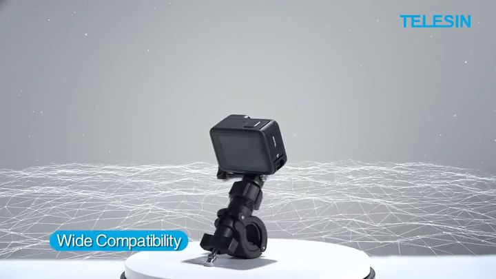 Telesin Action Camera Bicycle, Motorcycle 360-Rotation Handlebar Tube ...