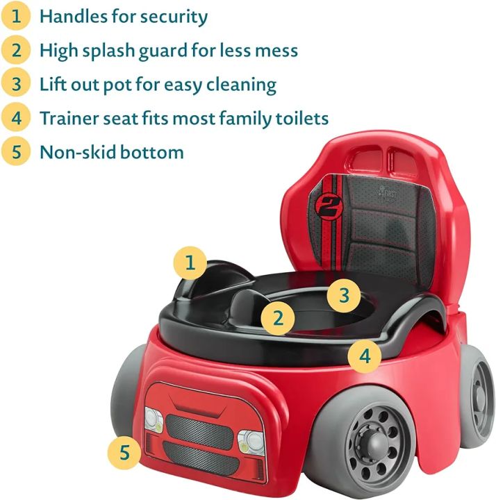 Authentic The First Years Training Wheels Racer Potty System, Red ...