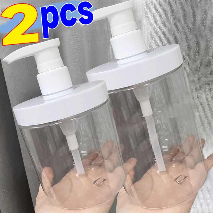 500ml/1000ml Pump Bottle Dispenser Refillable Bottles Wide Mouth Style ...