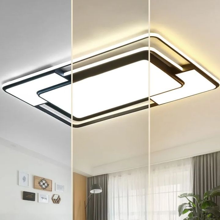 LED Ceiling Lights Modern Design Tri Color With Remote Control Living ...