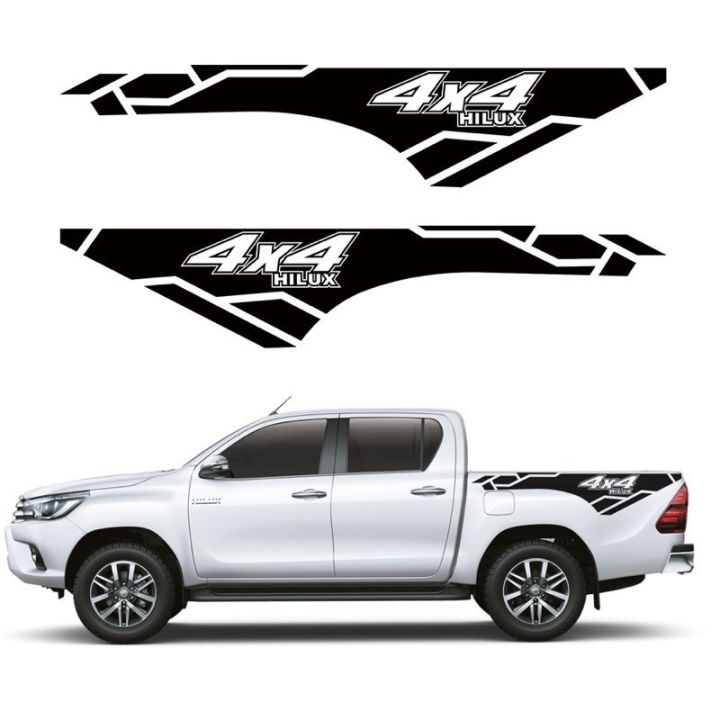 (Ready Stock) 2pc Toyota Hilux 4x4 Car Side Sticker Rear Trunk Vinyl ...
