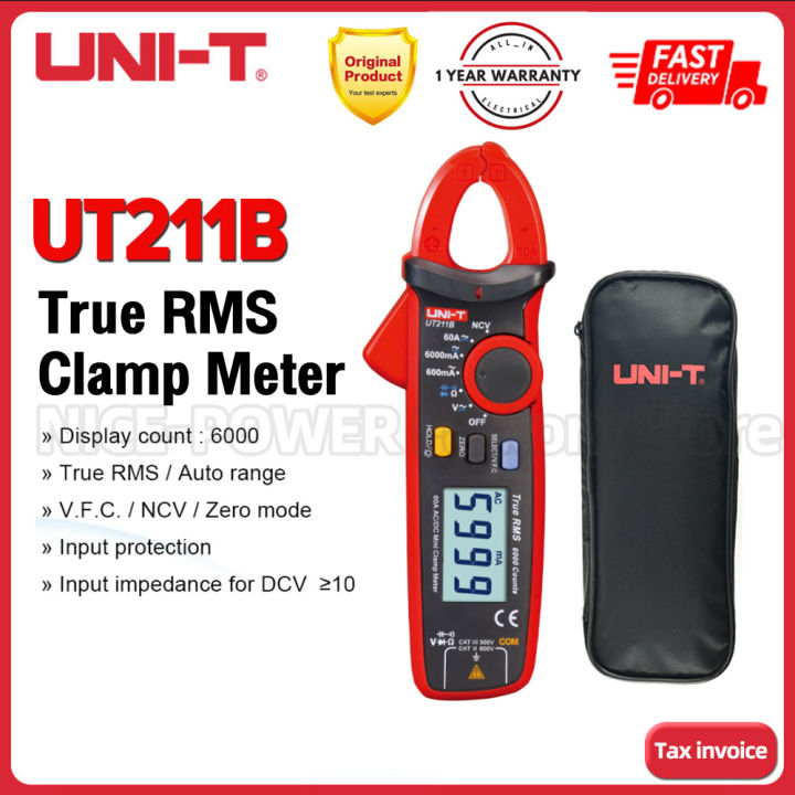 UNI-T UT211B Mini Digital Clamp Meters Multimeter True RMS Ammeter AC ...