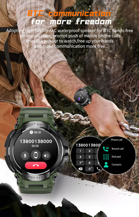 New Three Defense T90 Smart Watch iP68 Waterproof Bluetooth Phone Heart ...