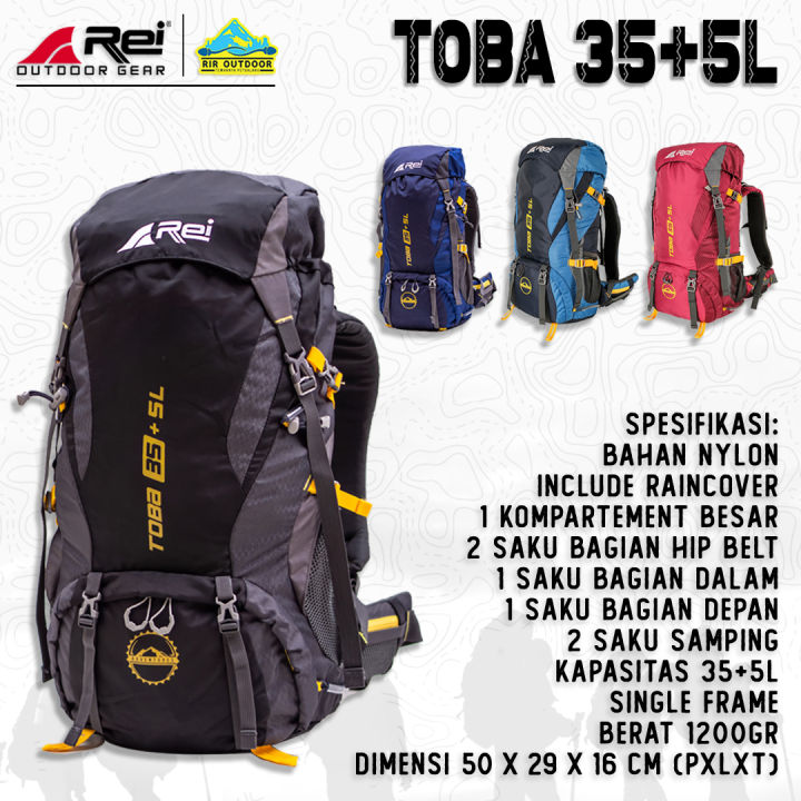 TAS RANSEL CARRIER GUNUNG AREI TOBA 35L+5L REI OUTDOORGEAR ORIGINAL TAS ...
