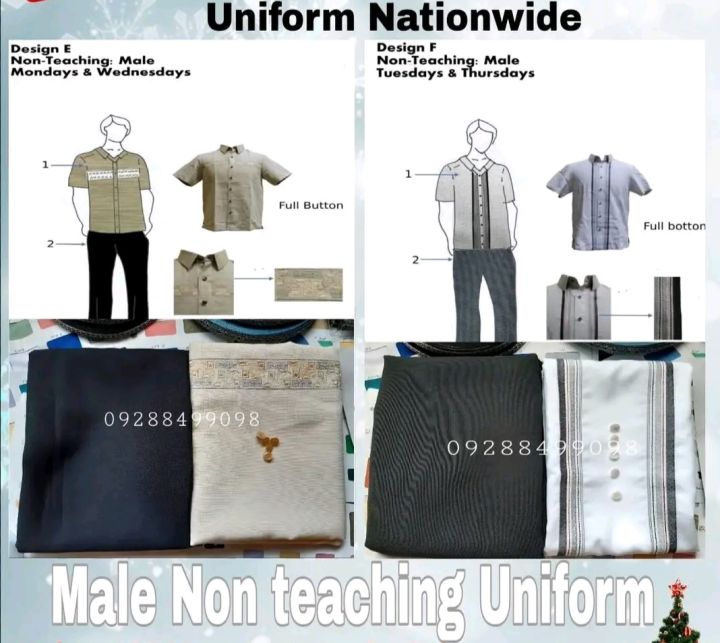 Non teaching Uniform Nationwide for Male DepEd Fabric Only | Lazada PH