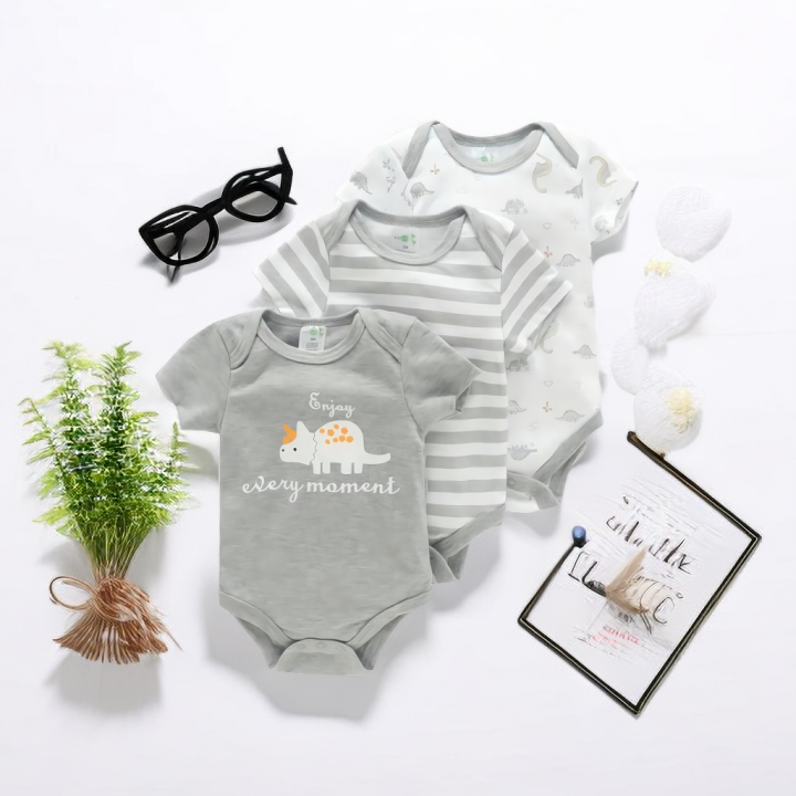 3PCS Infant Baby Cute Graphic One-piece Clothes For Boys And Girls ...