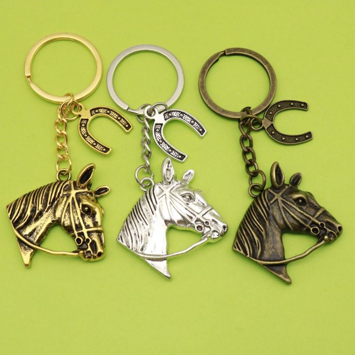 Simple Design Horse Head Keychain Pendant Jewelry Metal Material ...