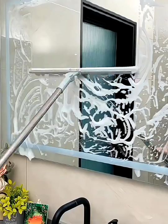 Glass Floor Wiper Rubber Blade Telescopic Rod Scrape Floor Window Wiper ...