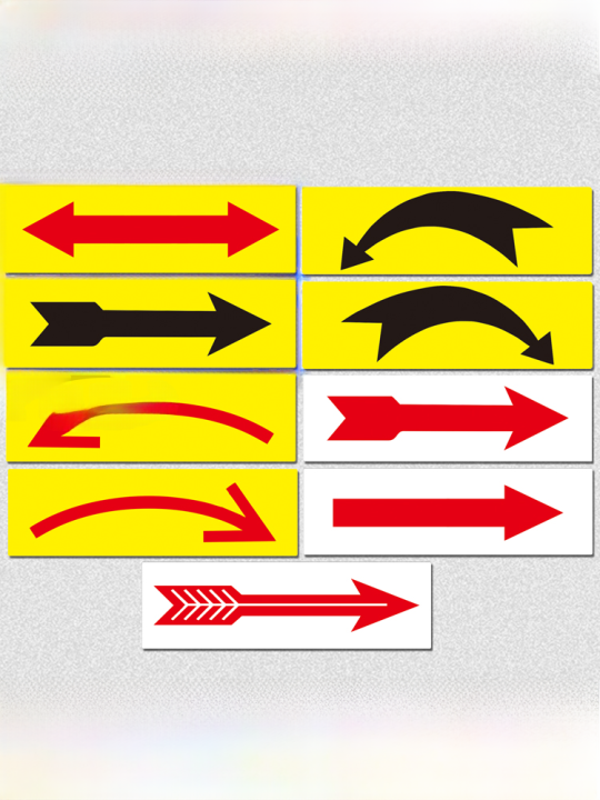 Arrow Identified Directional Labels กาว Pvc สําหรับท่อถนนซ้าย Flow ...